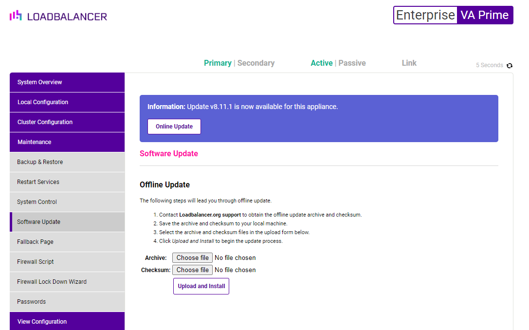 Updating your Loadbalancer.org appliance