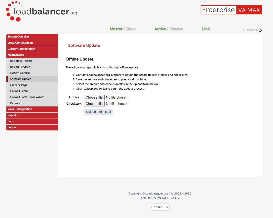 Updating your Loadbalancer.org appliance