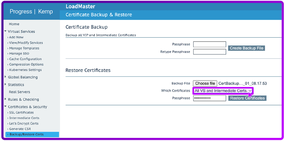 How to backup and restore your Kemp LoadMaster | Loadbalancer